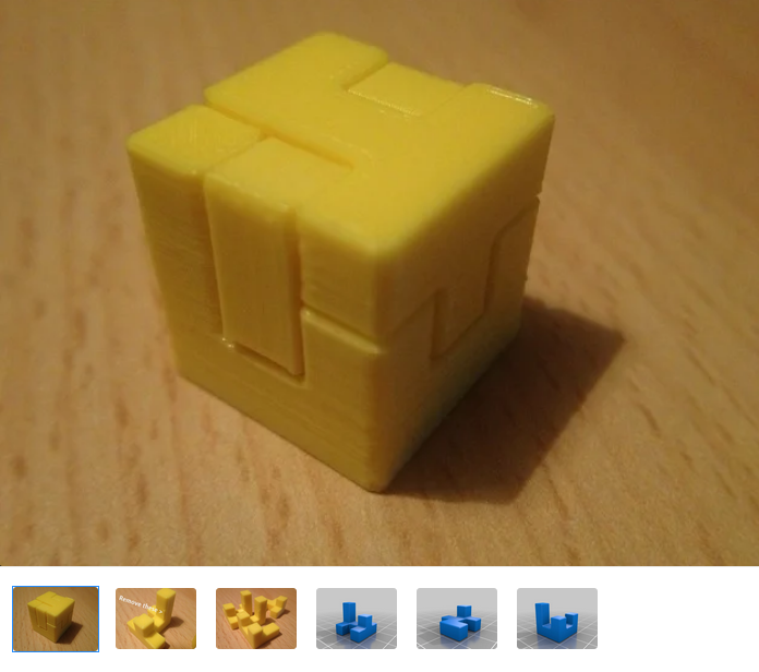 Printable interlocking puzzle #1 3d model for 3d printers free