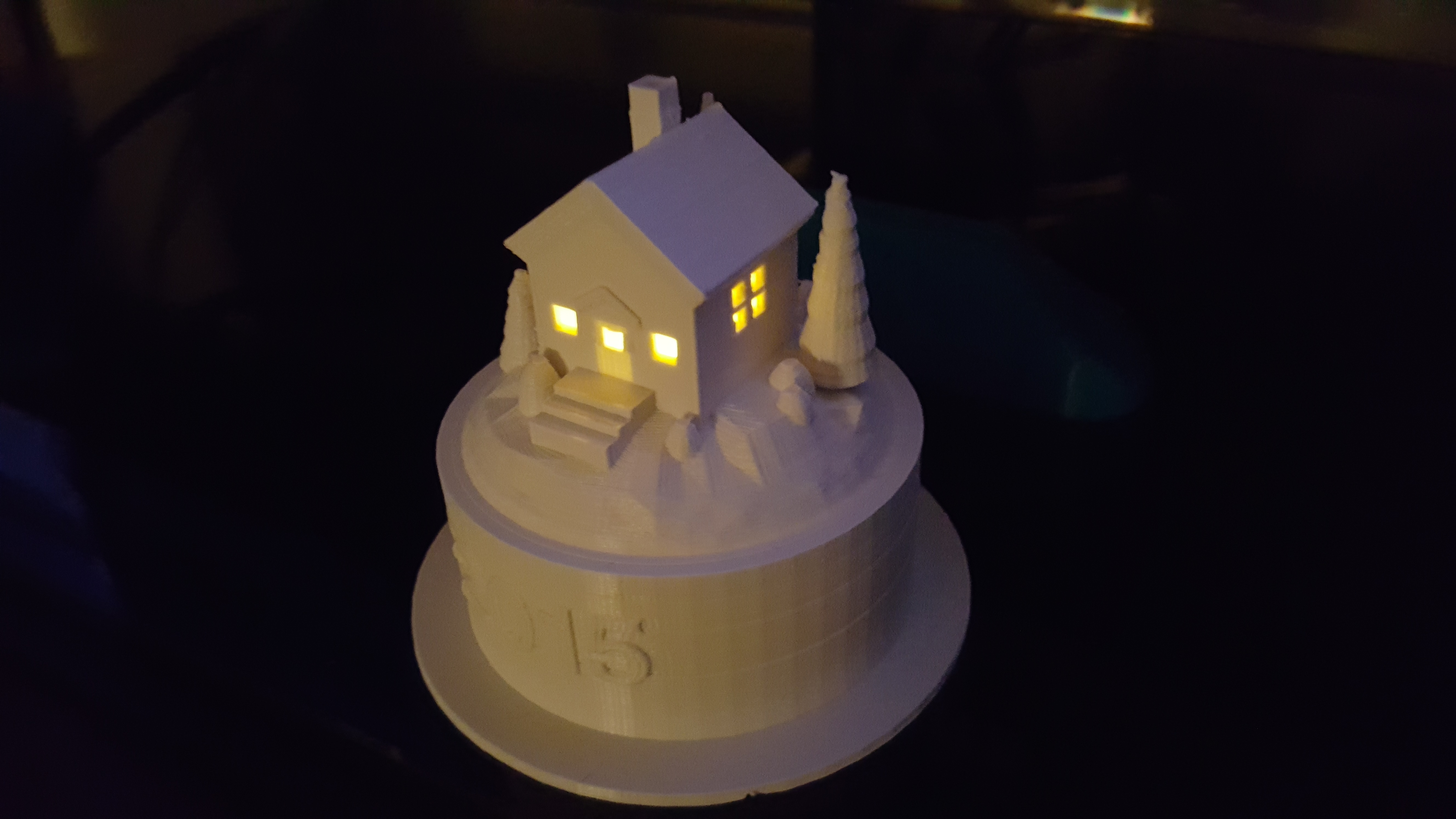 Tea light scene - house 3d model for 3d printers free